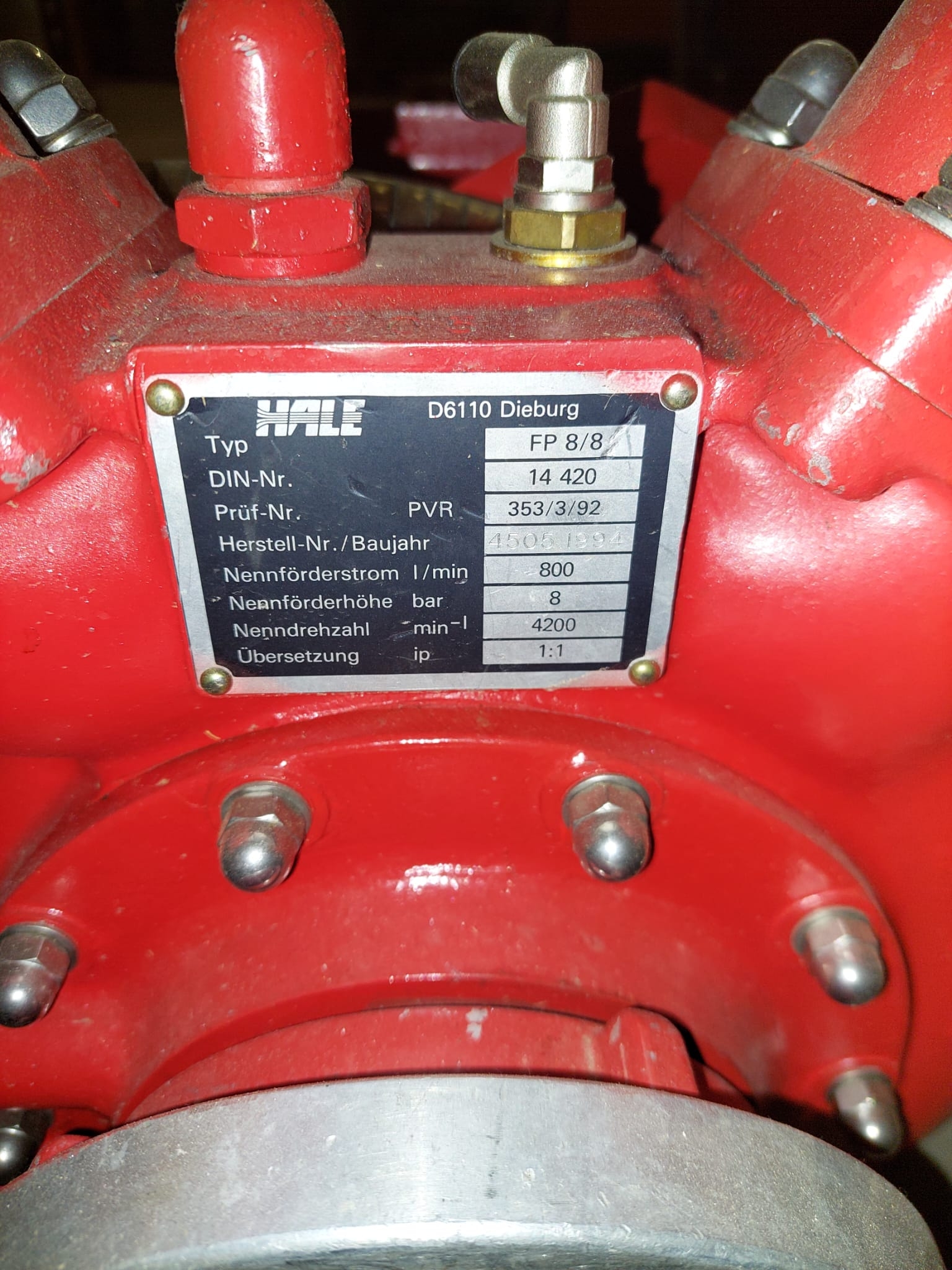 Feuerwehrpumpe Hale Tragkraftspritze TS8/8 für Schrauber